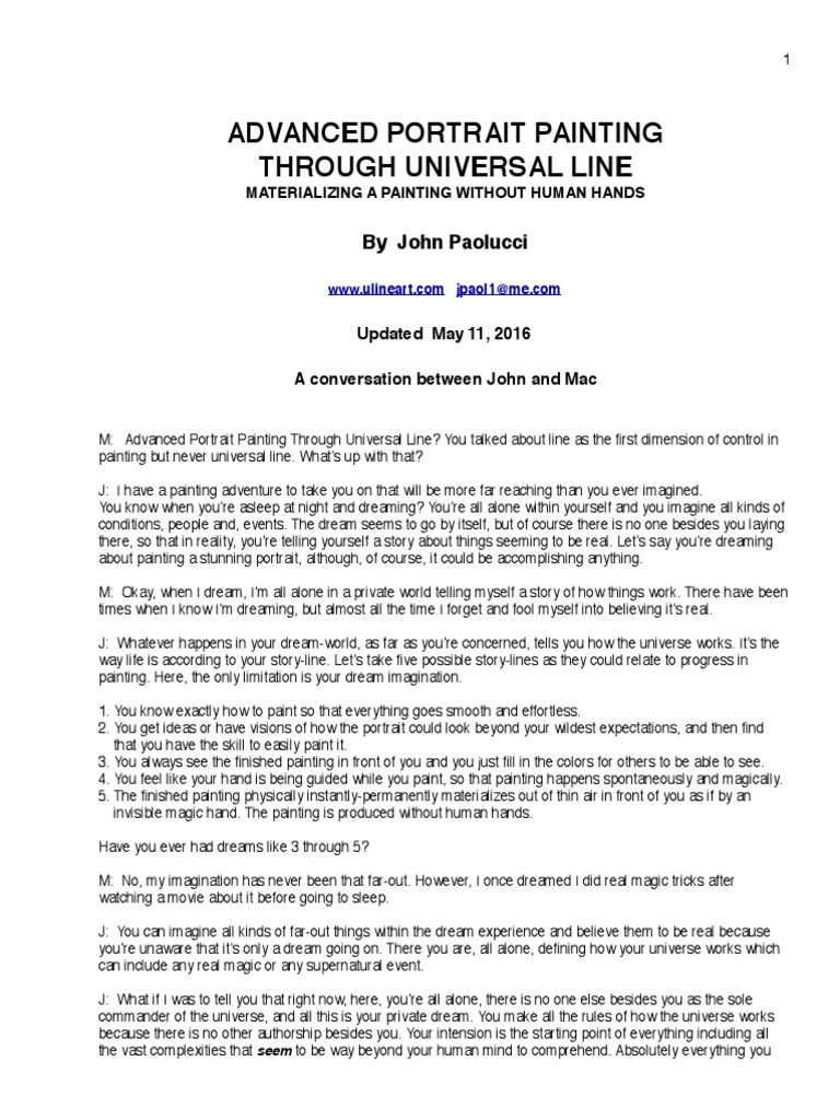 Universal Line in Portrait Painting | PDF | Nous | Waves