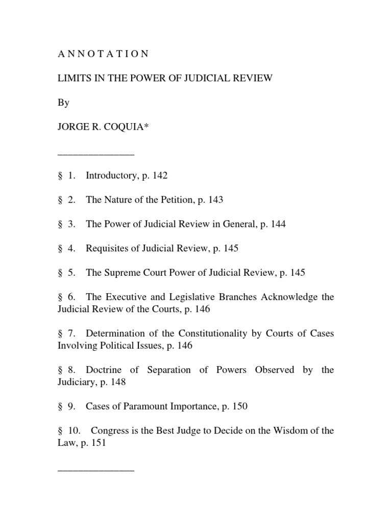 Annotation Limits in The Judicial Power | PDF | Judicial Review | Judiciaries
