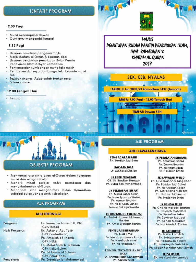 BUKU PROGRAM Majlis Khatam Al Quran | PDF