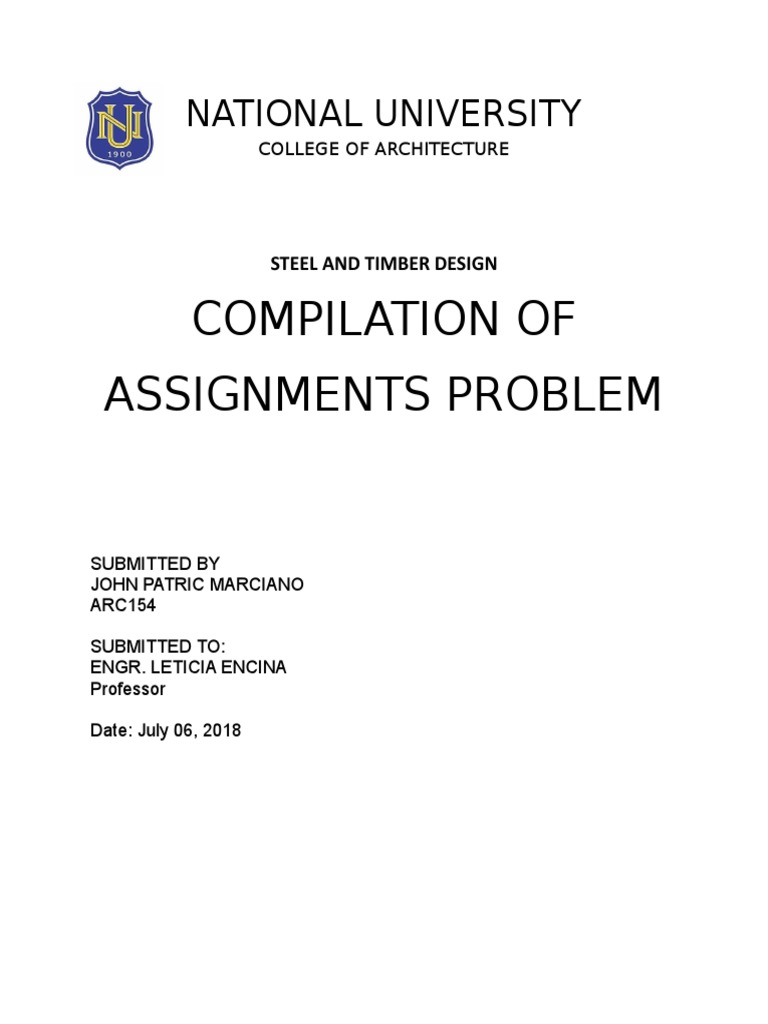 Compilation of Assignments Problem: National University | PDF