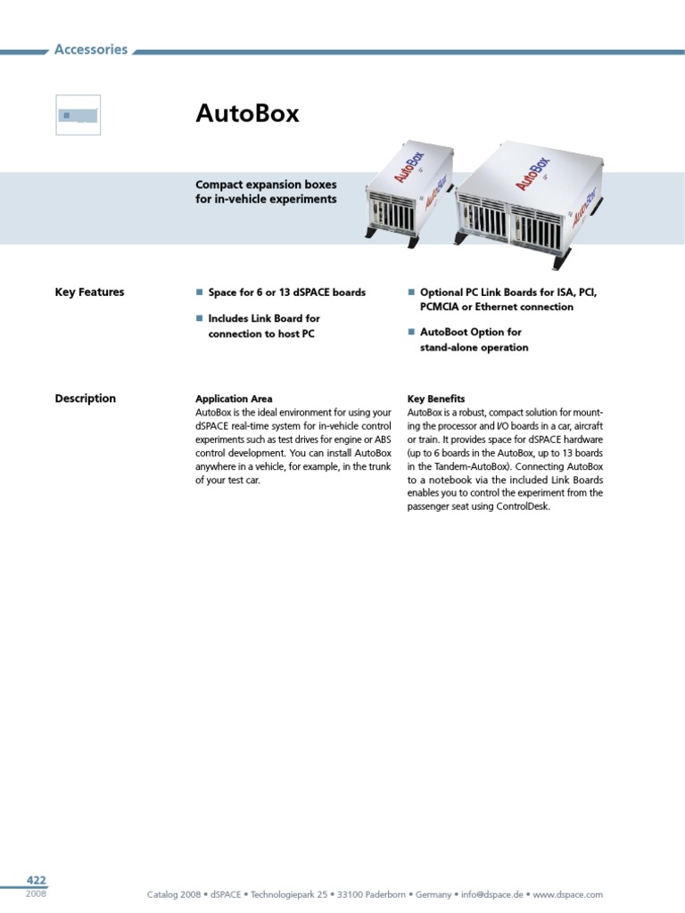 Autobox Dspace Catalog 2008 PDF | PDF | Network Interface Controller | Personal Computers