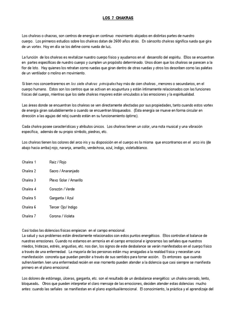 Los 7 Chakras Imprimir | PDF | Timo | Tiroides