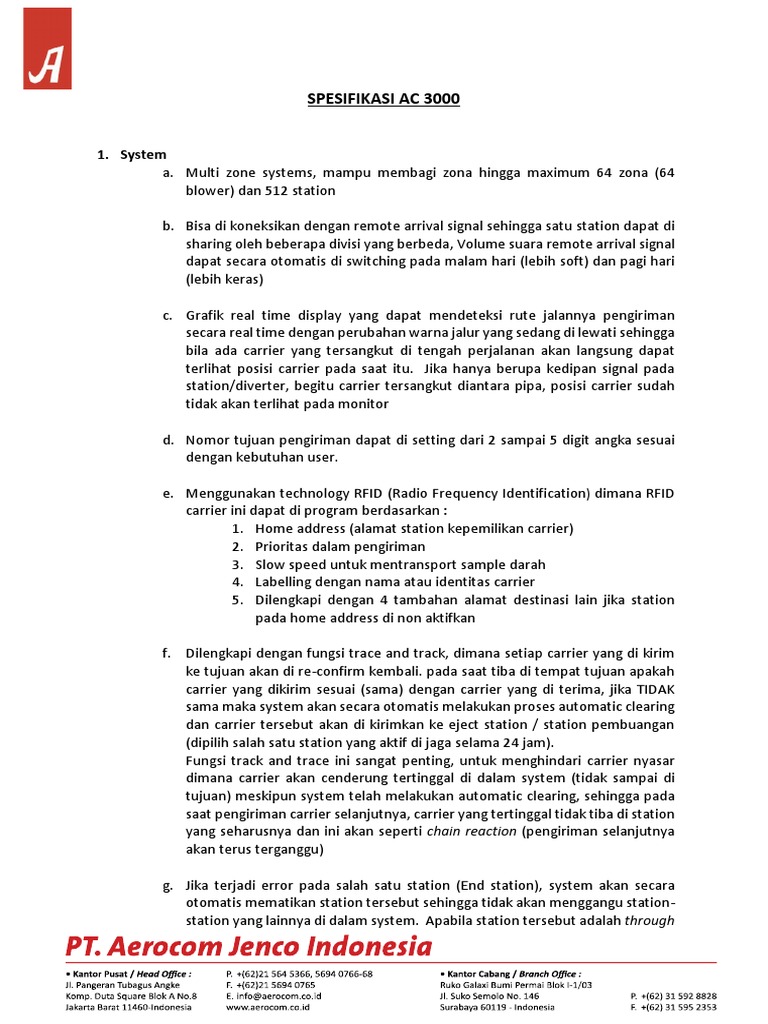Specifikasi AC 3000 | PDF