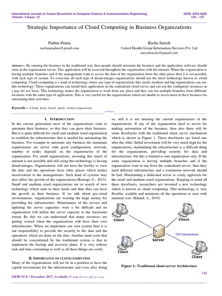 Strategic Importance of Cloud Computing in Business Organizations | PDF ...