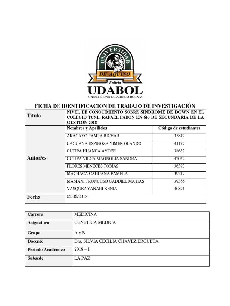 HHHGHGH | PDF | Síndrome de Down | Hibridación in situ fluorescente