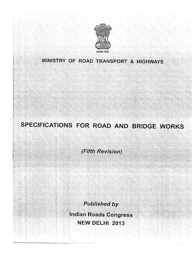 MORTH Specifications For Road Bridge Works 5th Revision | PDF
