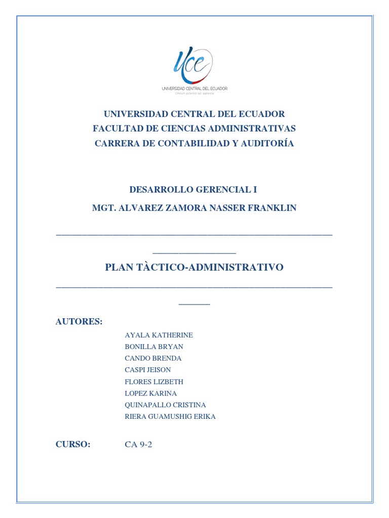 Plan Tactico | PDF | Gestión de recursos humanos | Presupuesto