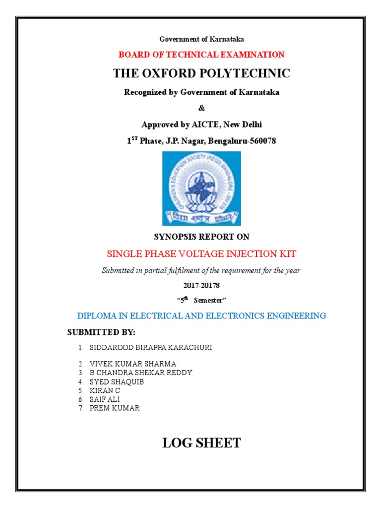 The Oxford Polytechnic: Log Sheet | Download Free PDF | Relay | Switch