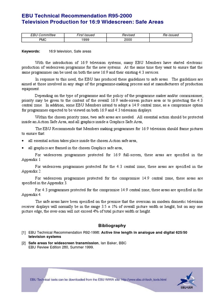 EBU Technical Recommendation R95-2000 PDF | PDF | Display Technology ...