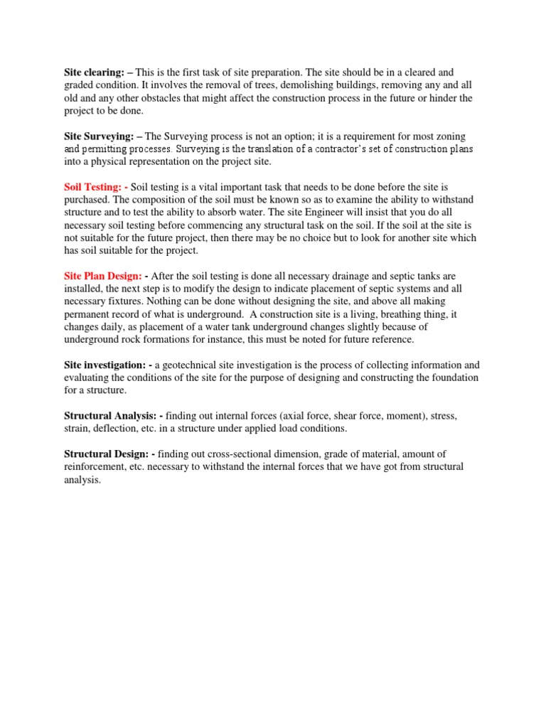 Site Preparation Process | PDF