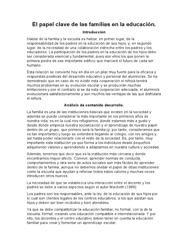 Ensayo | PDF | Familia | Maestros