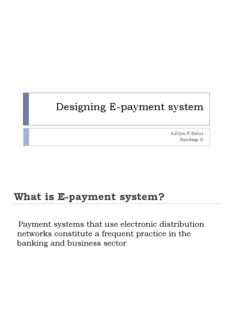 Designing E-Payment System | PDF | Computers
