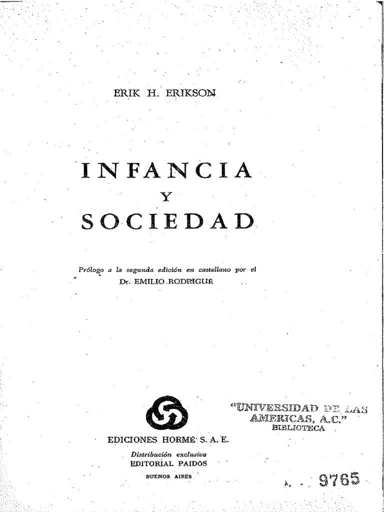 Infancia y Sociedad - Erik Erikson