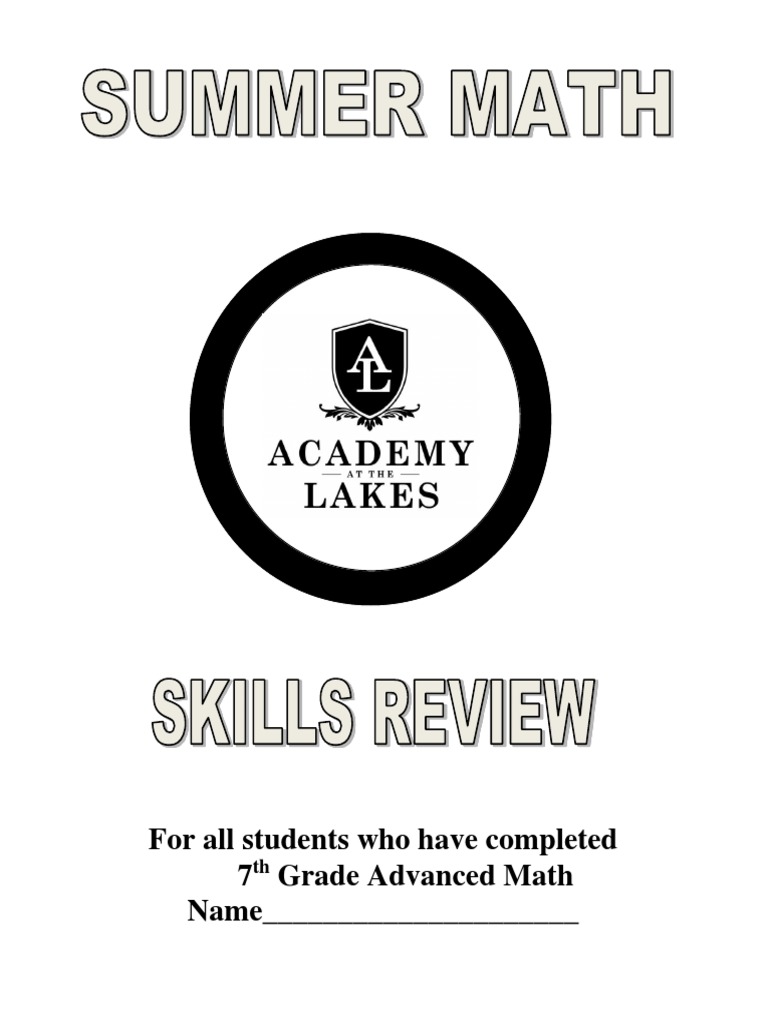 8th Grade Math To Algebra 1 or Algebra 1 Honors (BLUE) 2019 | PDF ...