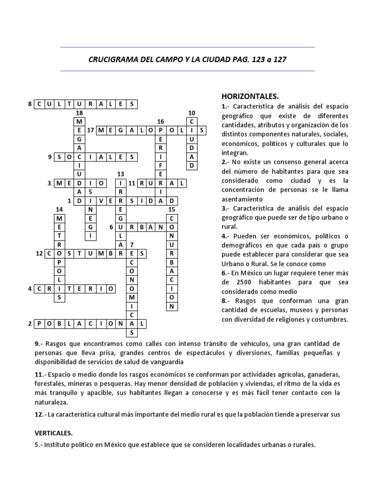 El Campo y La Ciudad 2 Resuelto | PDF | Ciudad | Área rural