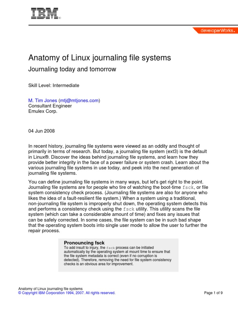 Anatomy of Linux Journaling File Systems PDF | PDF | File System | Unix Variants
