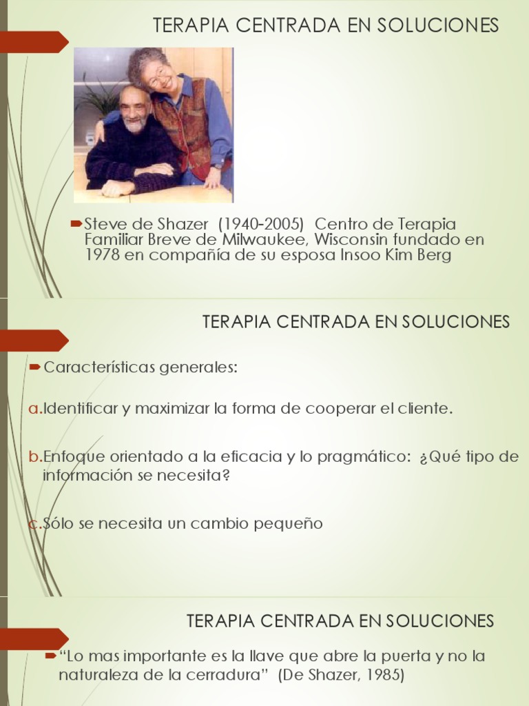 Terapia Centrada en Soluciones | PDF | Ciencia cognitiva | Sicología
