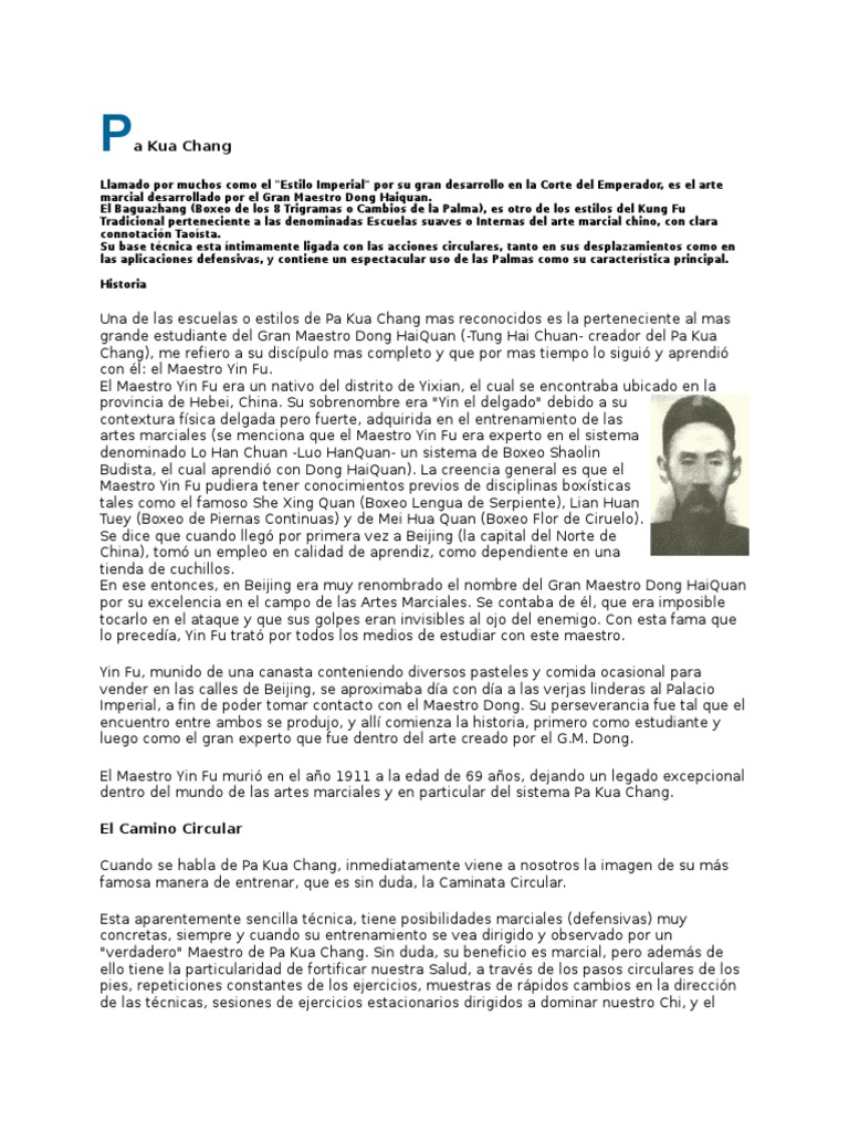 Pa Kua Chang | PDF | Qigong | Artes (general)