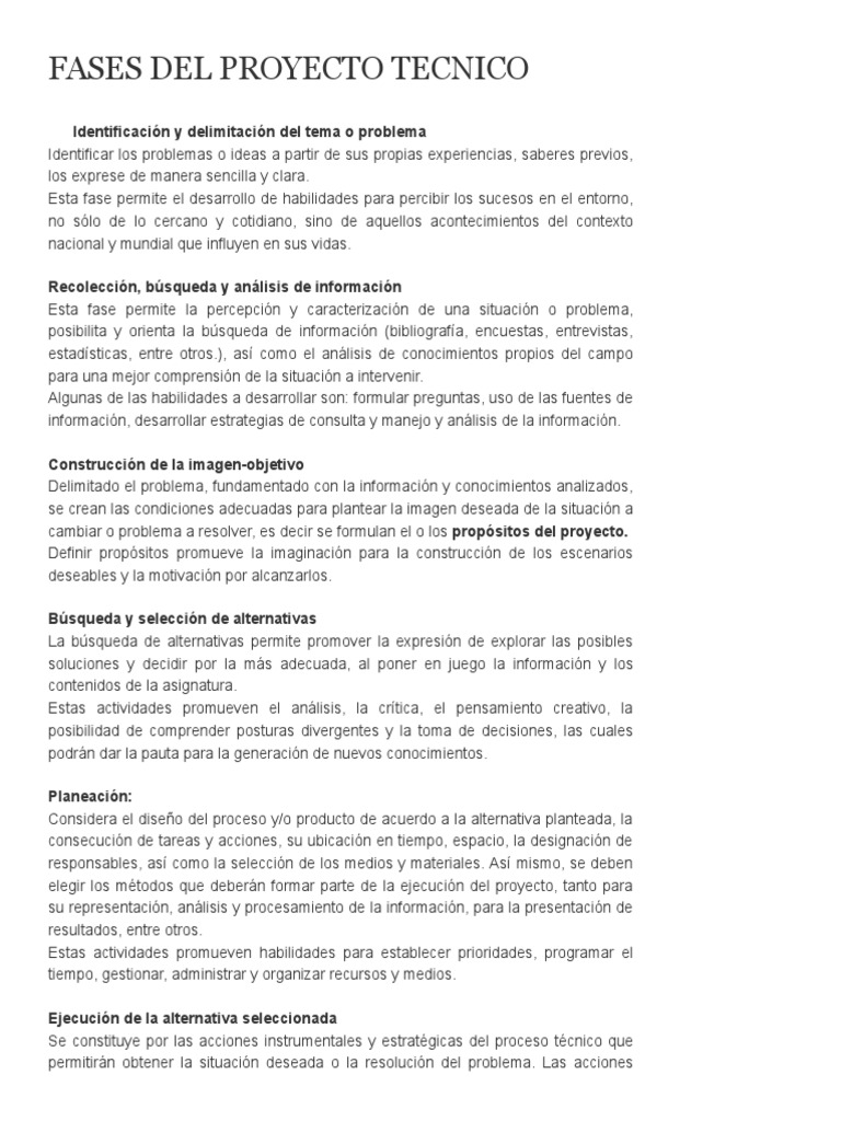 Bloque 5 Proyecto de Innovacion - Fases Del Proyecto Tecnico ... Bloque 5 Proyecto de Innovacion - Fases Del Proyecto Tecnico ...