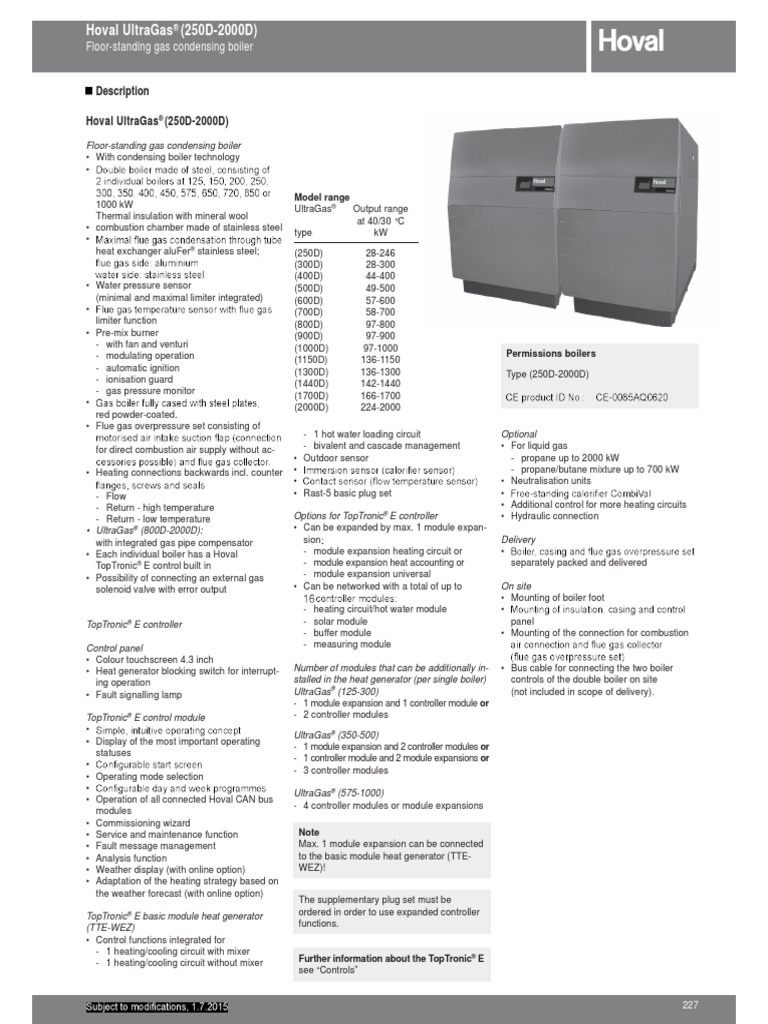UltraGas - Hoval | PDF | Boiler | Propane