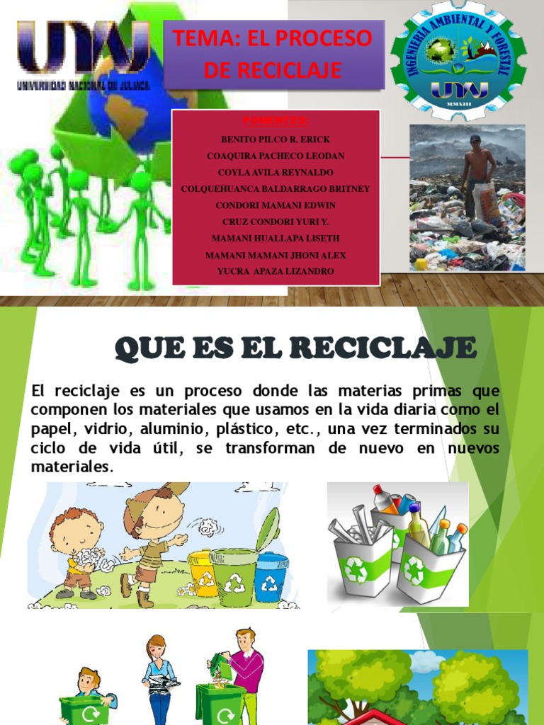 Presentacion Tema Proceso de Reciclaje | Descargar gratis PDF ...