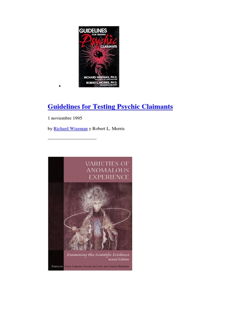 Skeptics' Guide to Psychic Testing | PDF