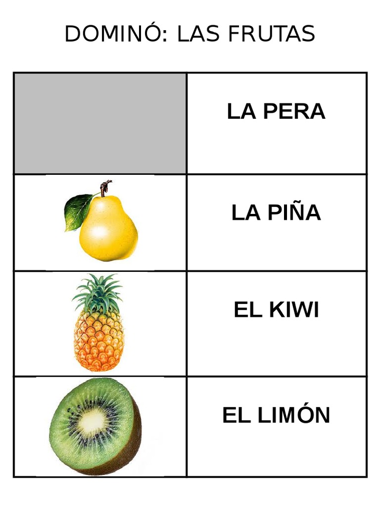 Dominó de Frutas para Imprimir | PDF | Cocina, comidas y vino | Hogar ...