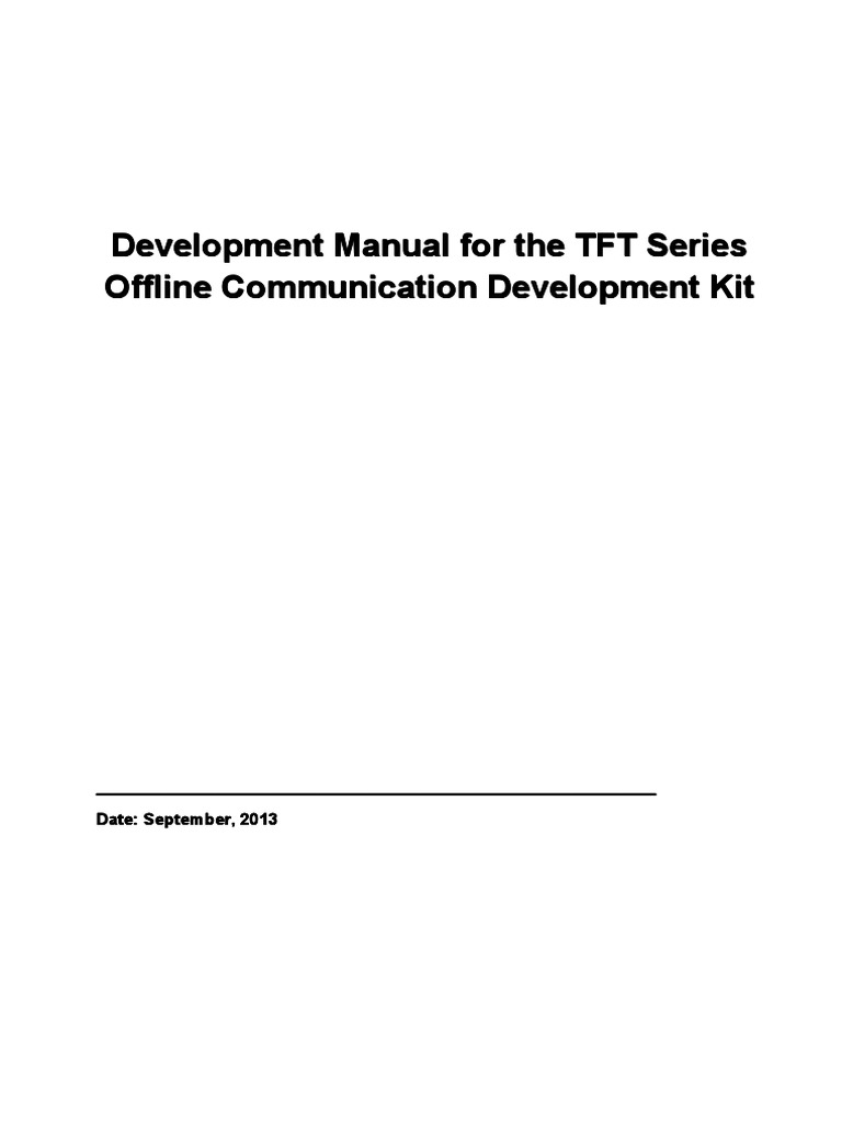 Development Manual For The TFT Series Offline Communication Development ...