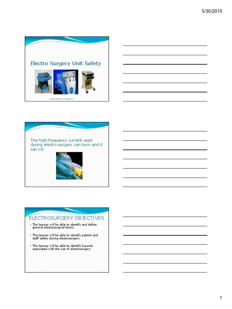 Electrosurgery Principles 2015 Handout | PDF | Medicine | Electromagnetism