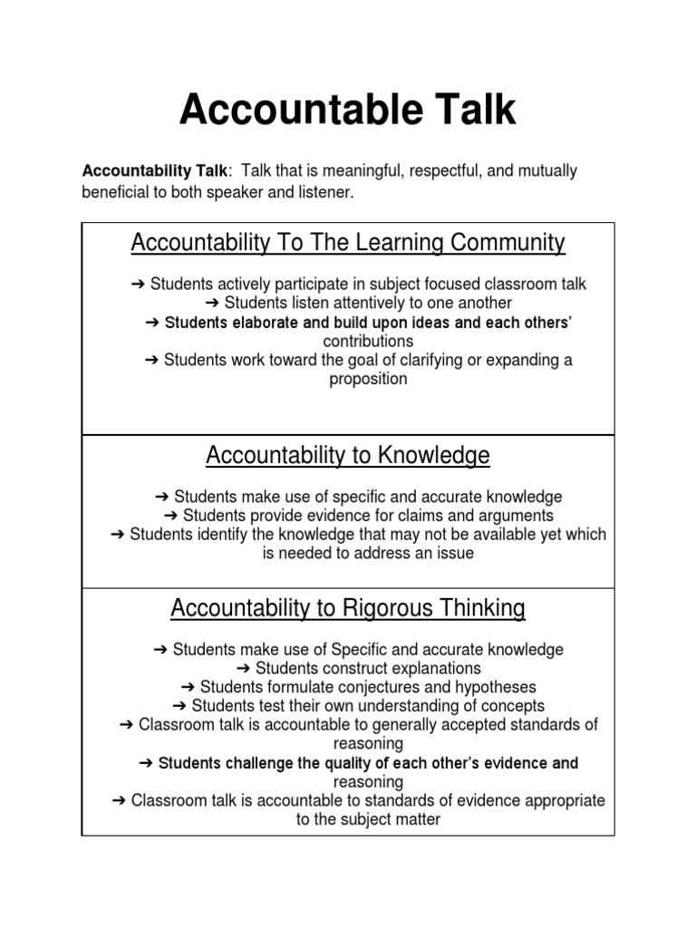 Accountable Talk | PDF