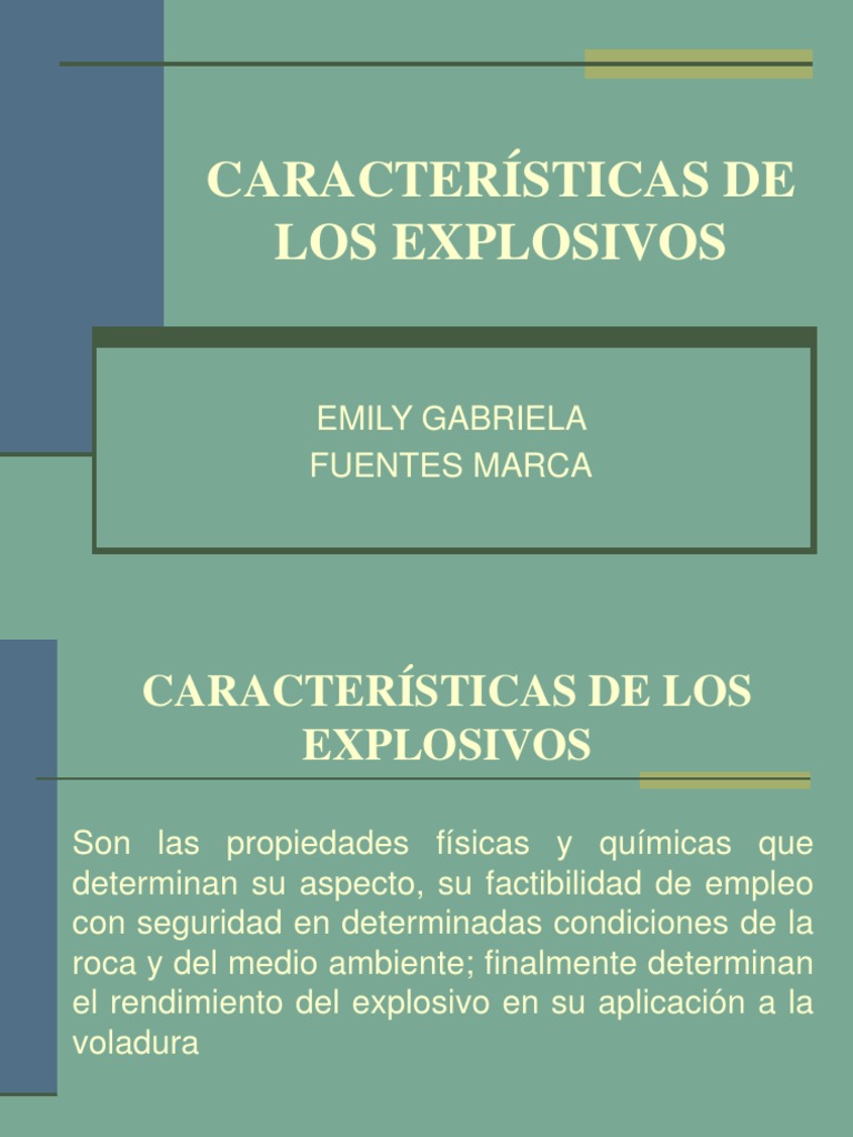 Características de Los Explosivos | PDF | Material explosivo | Viscosidad