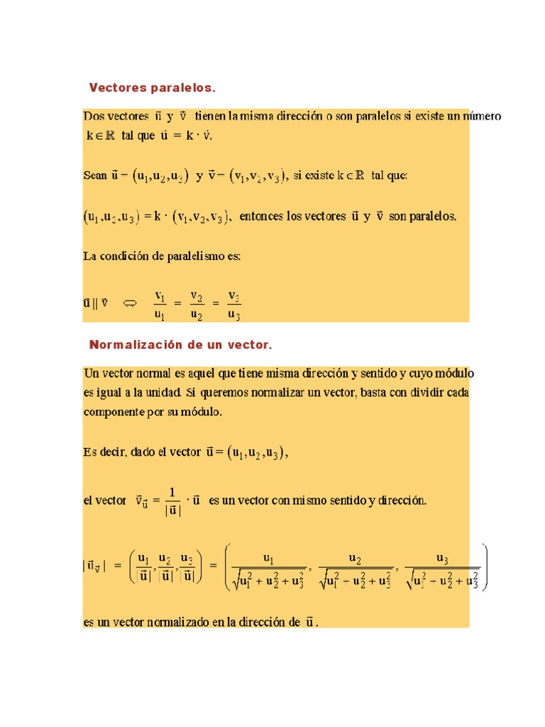 Vectores Paralelos | PDF | Ortogonalidad | Vector Euclidiano