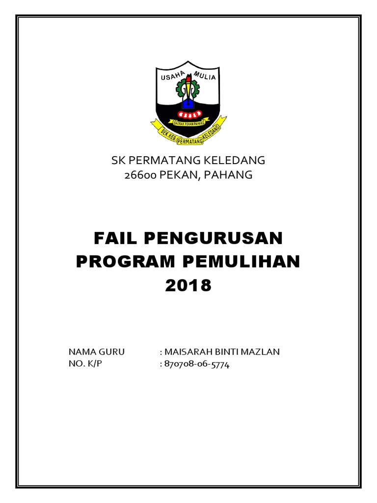 Cover Fail Pemulihan 2018 | PDF