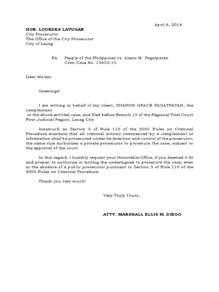 Authority To Prosecute. | PDF