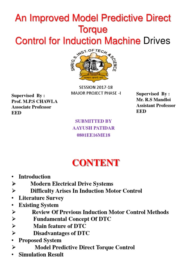 Model Predictive Direct Torque Control Methods For Speed Pdf