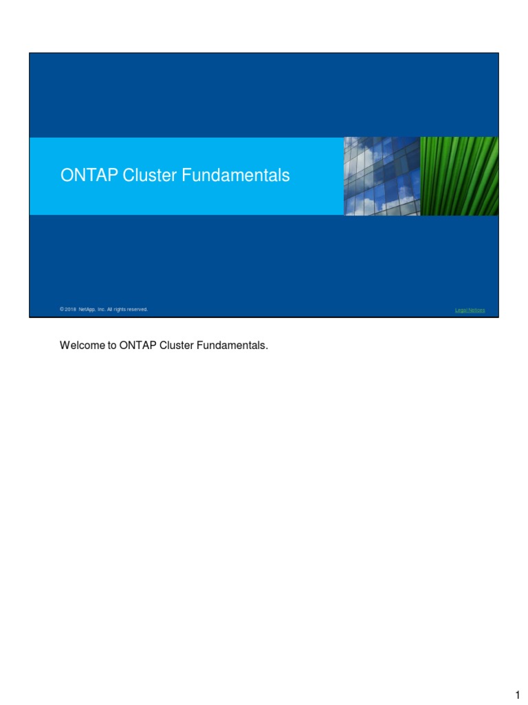 ONTAP Cluster Fundamentals | PDF | Computer Network | Computer Cluster