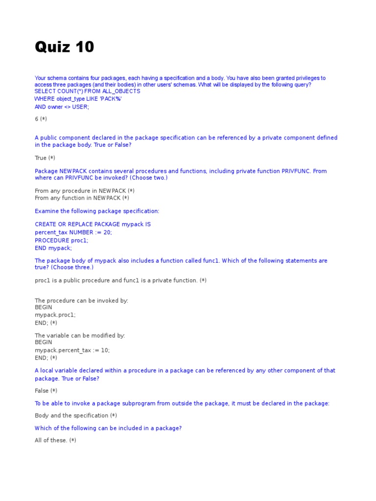 Quiz 10 | Download Free PDF | Subroutine | Information Technology Management