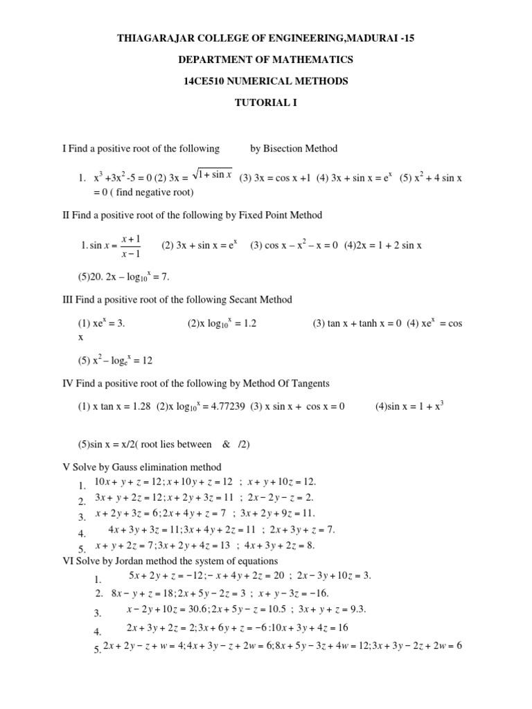 Numerical Methods Question Bank | PDF | Interpolation | Spline (Mathematics)