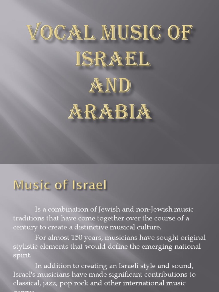 Vocal Music of Israel and Arabic111 | PDF | Musical Instruments | Drum