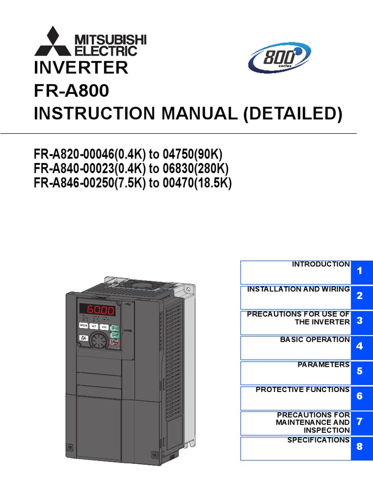 Mitsubishi a800 Manual | Power Inverter | Power Supply