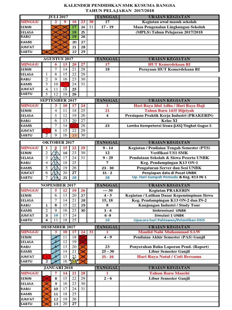Kalender Kegiatan PDF | PDF