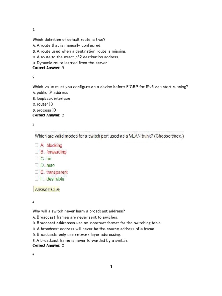 Ccna MCQ 1 PDF | PDF | Ip Address | Router (Computing)
