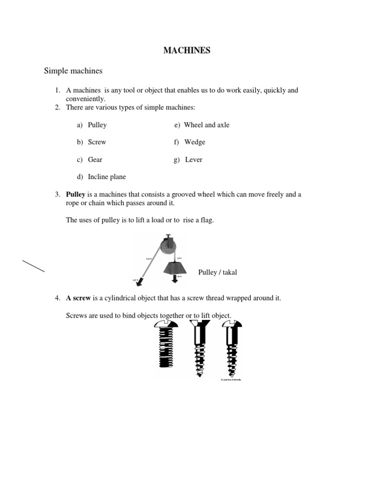 Simple Machines | PDF | Machines | Moon