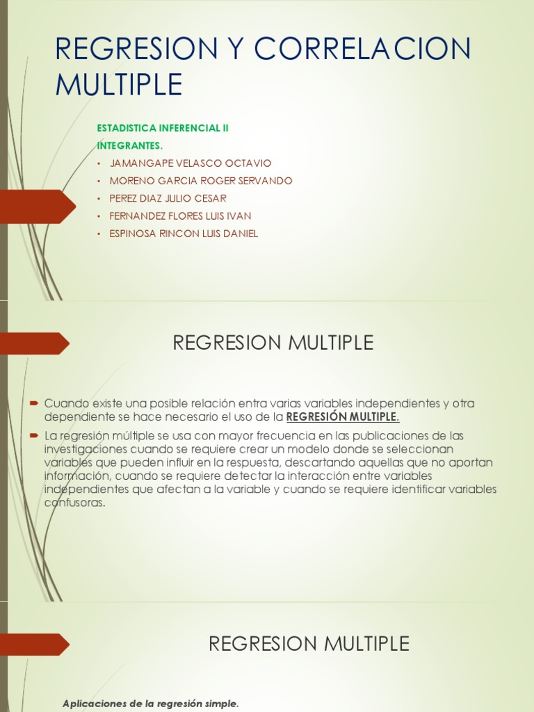 Regresion y Correlacion Multiple | PDF | Análisis de regresión | Regresión lineal