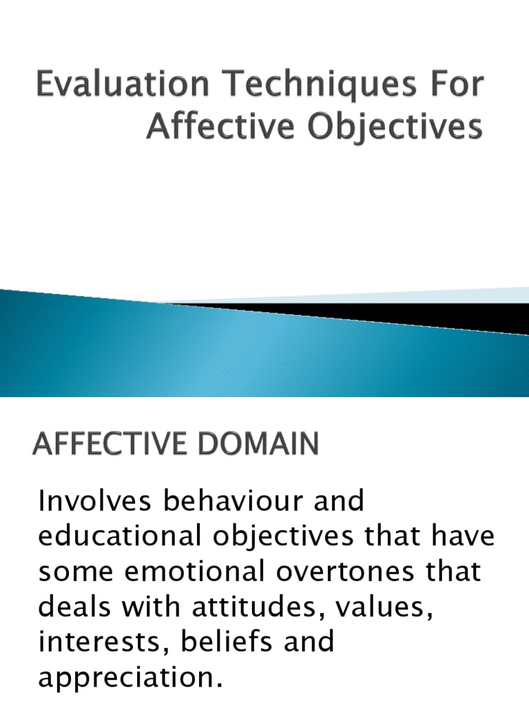 Evaluation Techniques For Affective Objectives | PDF | Affect ...