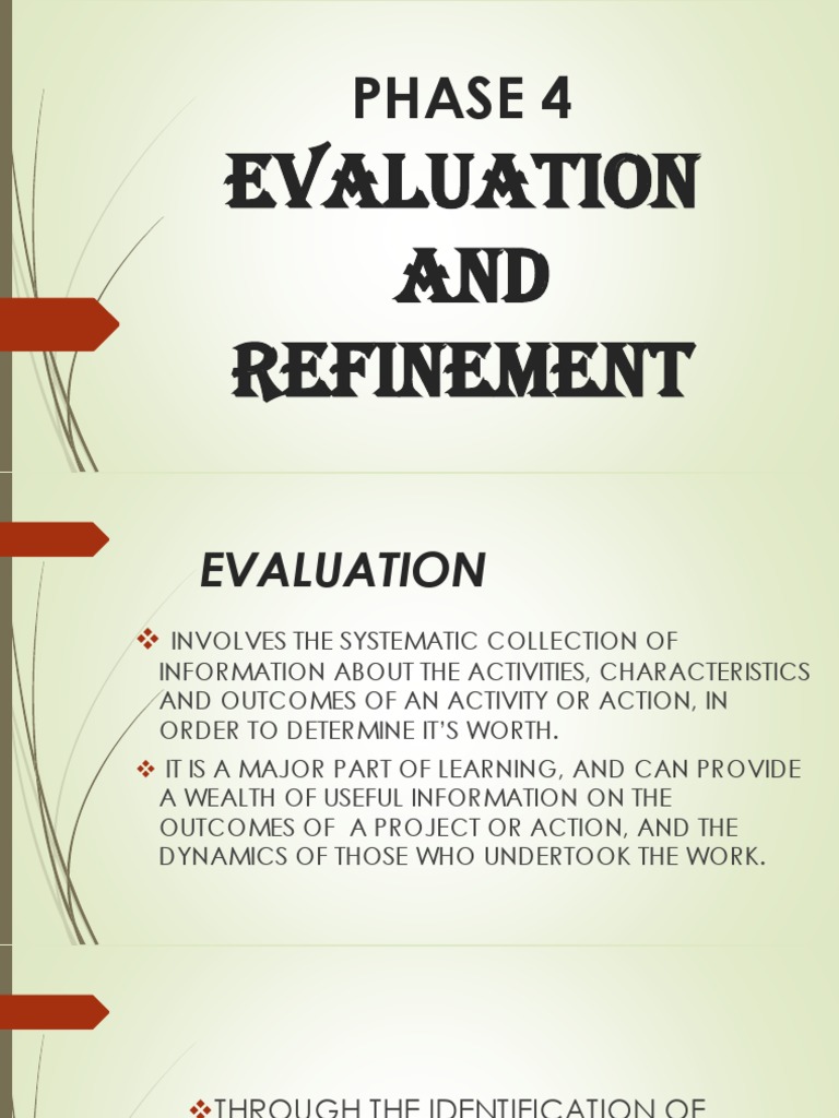 Evaluation and Refinement | PDF