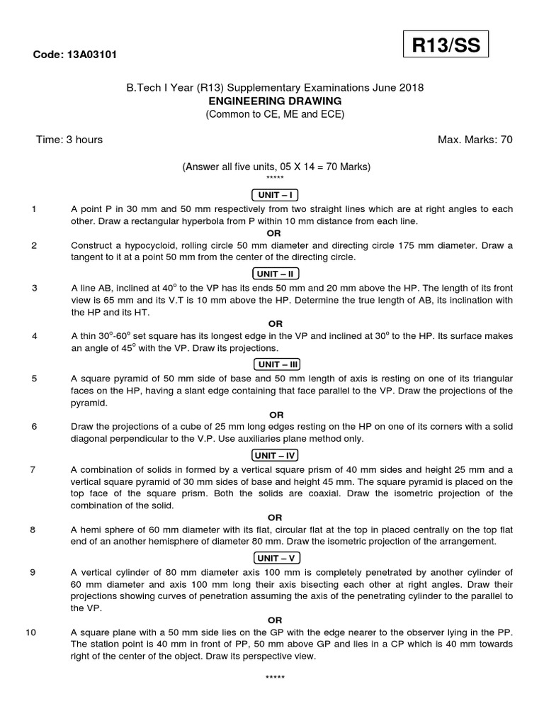 13A03101 - SS 13A03101 Engineering Drawing | PDF | Perpendicular | Geometry