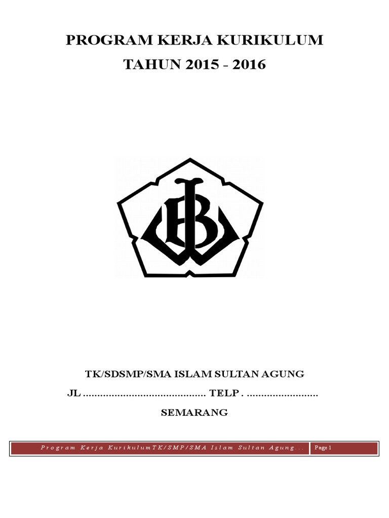 Contoh Program Kerja Kurikulum 13 | PDF