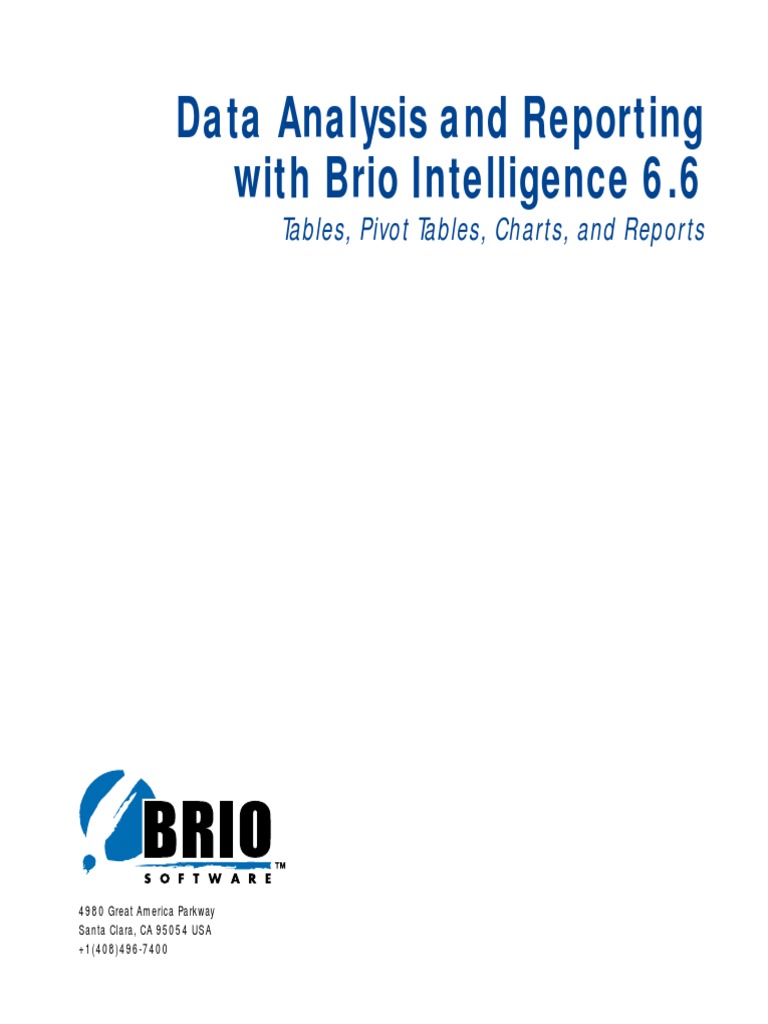 Brio Intelligence Data Analysis PDF | PDF | Chart | Information Retrieval