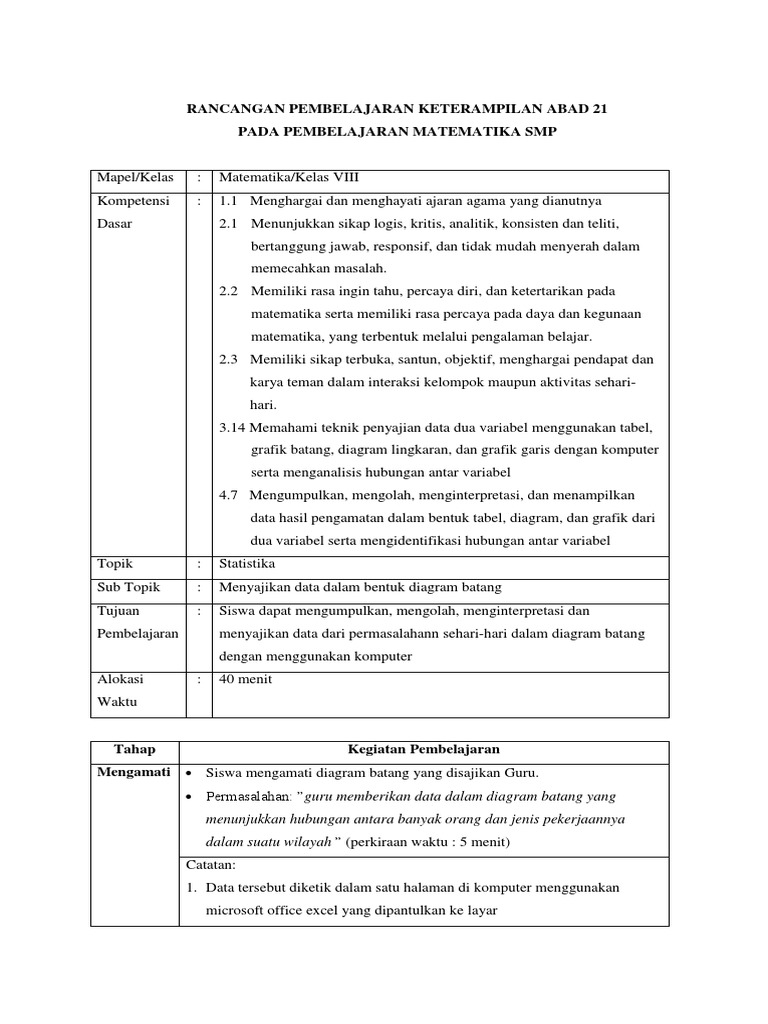 Rancangan Pembelajaran Keterampilan Abad 21 | PDF | Karier & Perkembangan